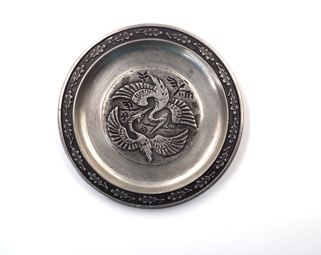 ASN Pewter Relief Birds Motif Coaster Set 1960s, Mid Century - Etsy