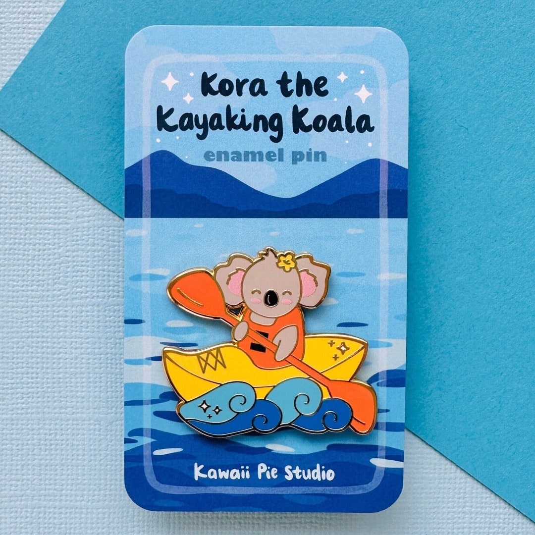 Koala Bear Cute Enamel Pin, Kayak Gift Animal Pin, Cute Kayaking Gift ...