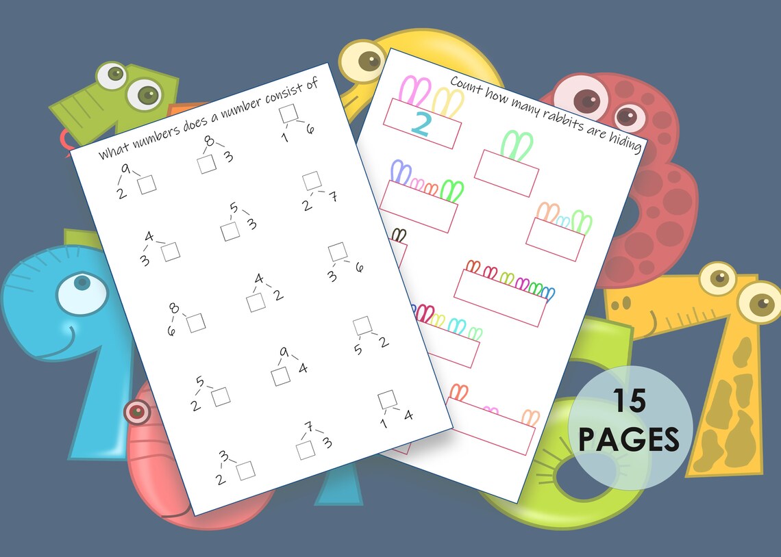 Preschool Math Worksheets for Kids Preschool Printables Math - Etsy