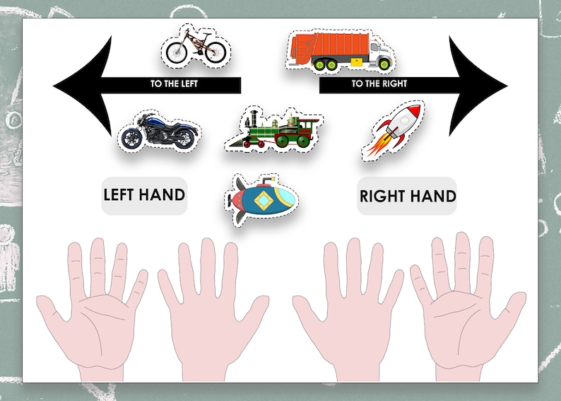LEFT RIGHT Game, Preschool Curriculum Matching Game, Worksheets for ...