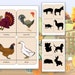 FARM Montessori SHADOW Matching Cards, Preschool Printables - Etsy