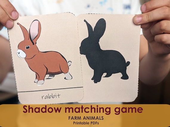 FARM Montessori SHADOW Matching Cards Preschool Printables - Etsy