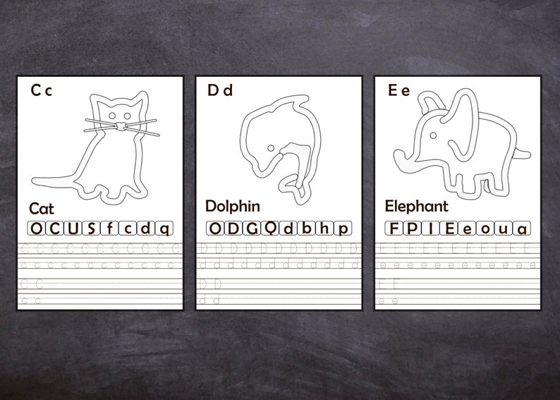 ABC Handwriting Practice Preschool Printables, 26 Playdough Mat ...