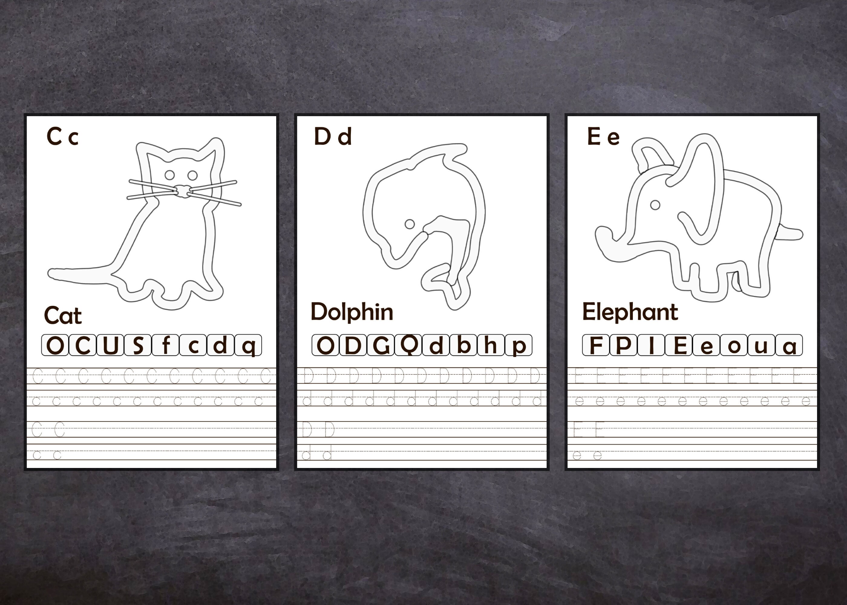 ABC Handwriting Practice Preschool Printables, 26 Playdough Mat ...