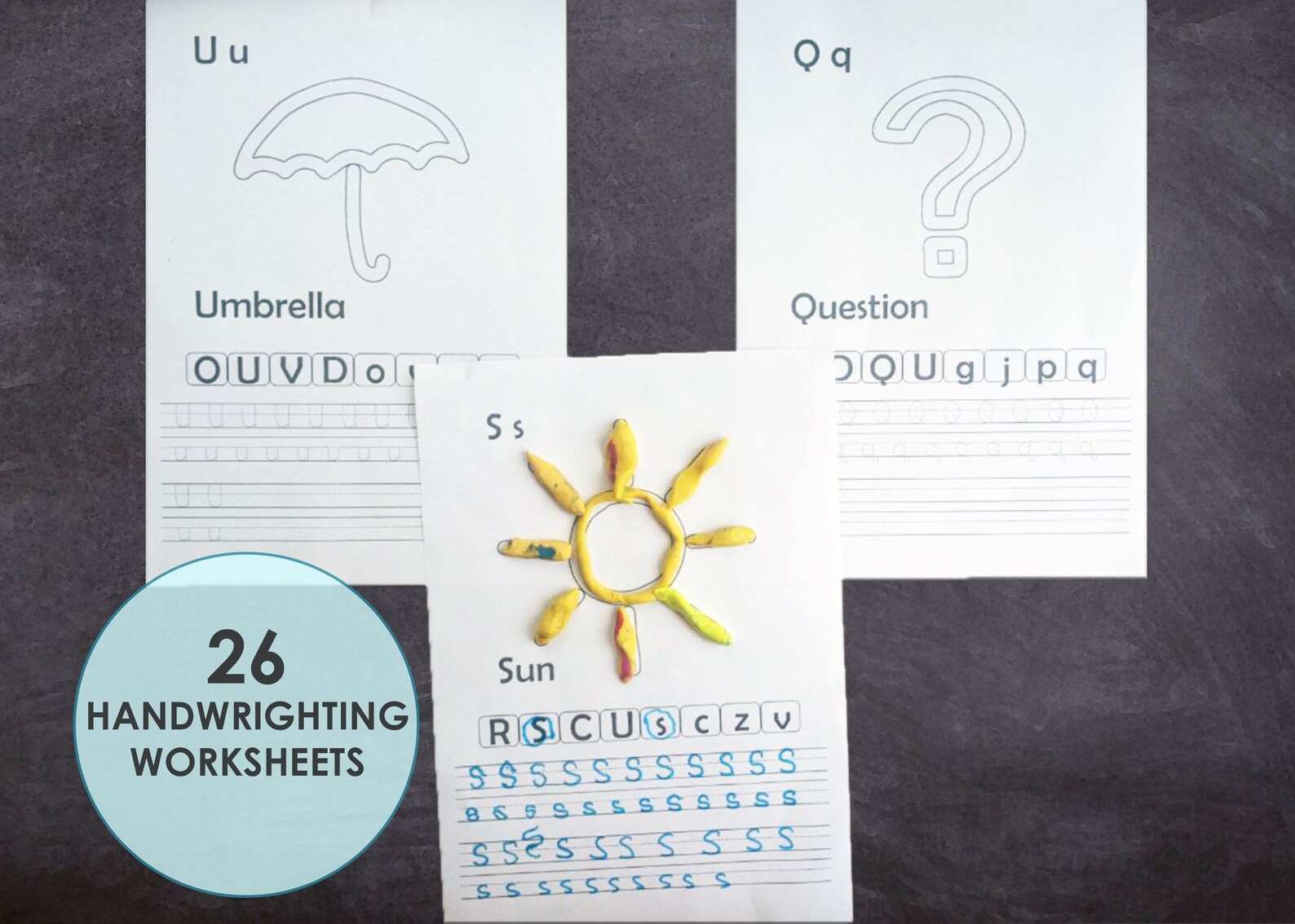 ABC Handwriting Practice Preschool Printables, 26 Playdough Mat ...