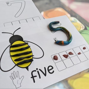 1-10 Playdough Mat, Preschool Learning Worksheets for Kids - Etsy