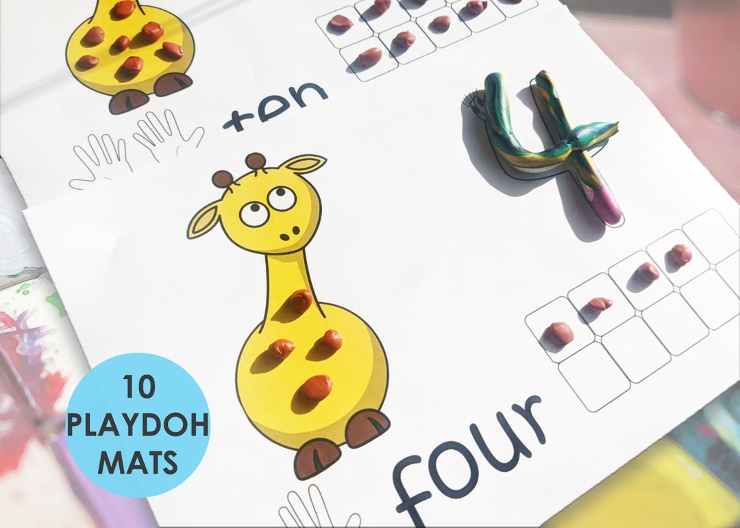 1-10 Playdough Mat, Toddler Worksheets, Preschool Worksheets for Kids ...