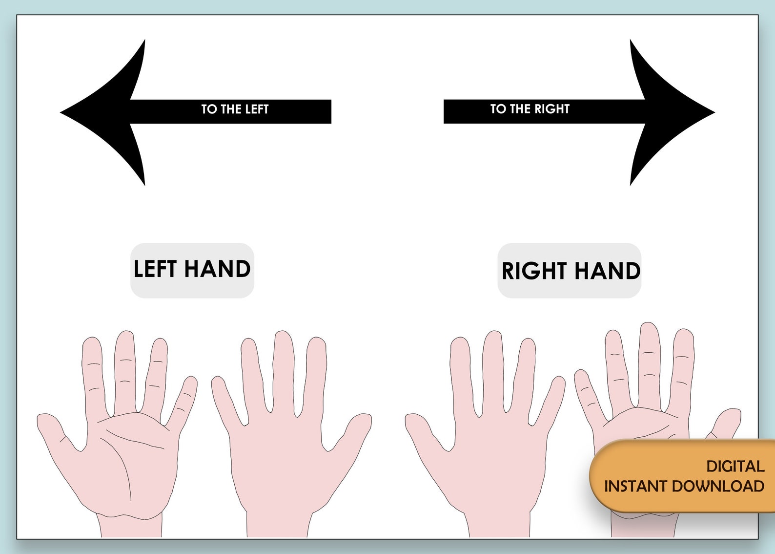 LEFT RIGHT Game Preschool Curriculum Match Game Worksheets | Etsy