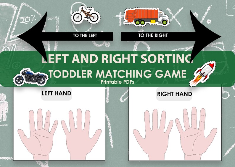 LEFT RIGHT Game, Preschool Curriculum Matching Game, Worksheets for ...