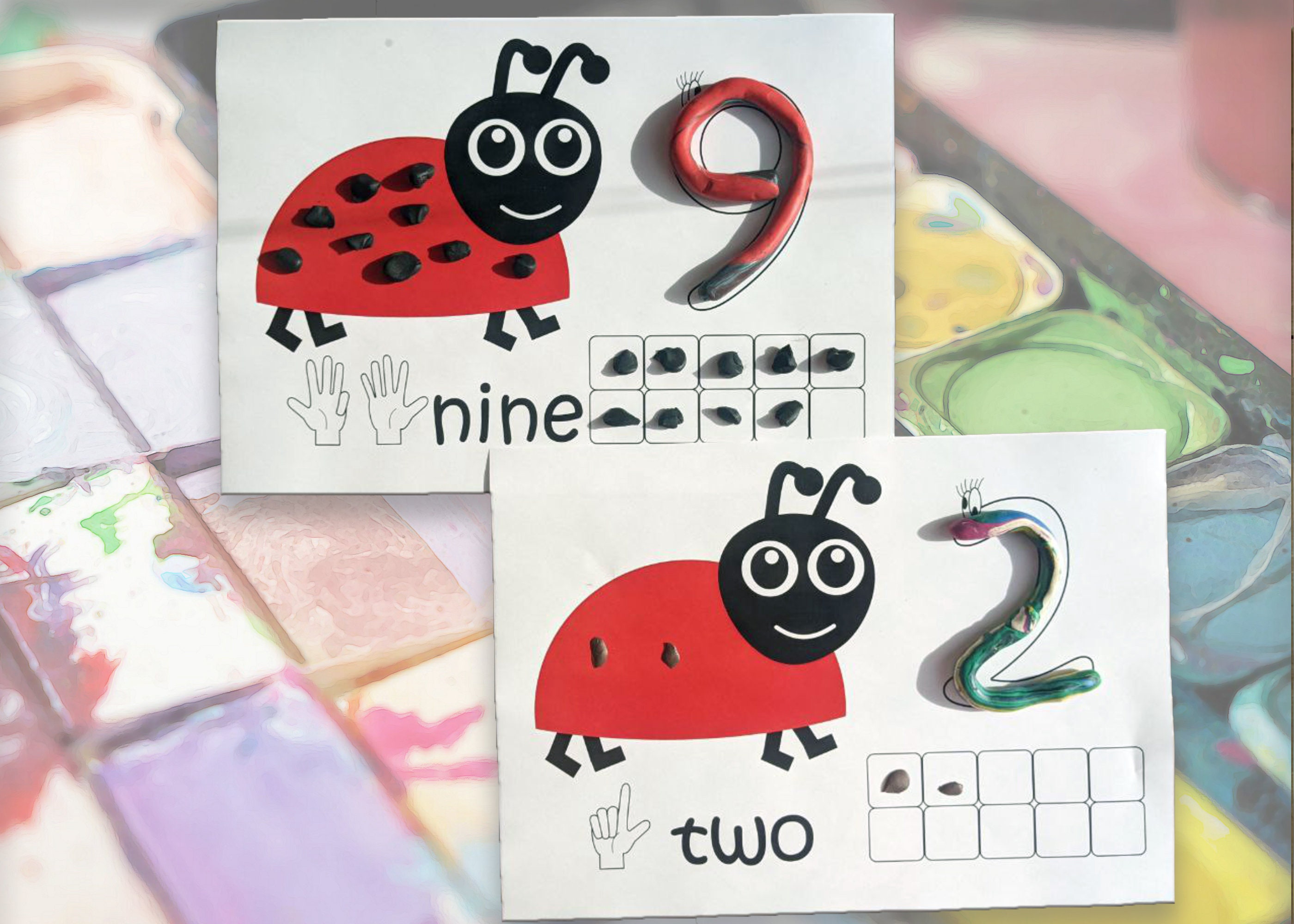 1-10 Playdough Mat, Preschool Worksheets for Kids, Math Worksheets - Etsy