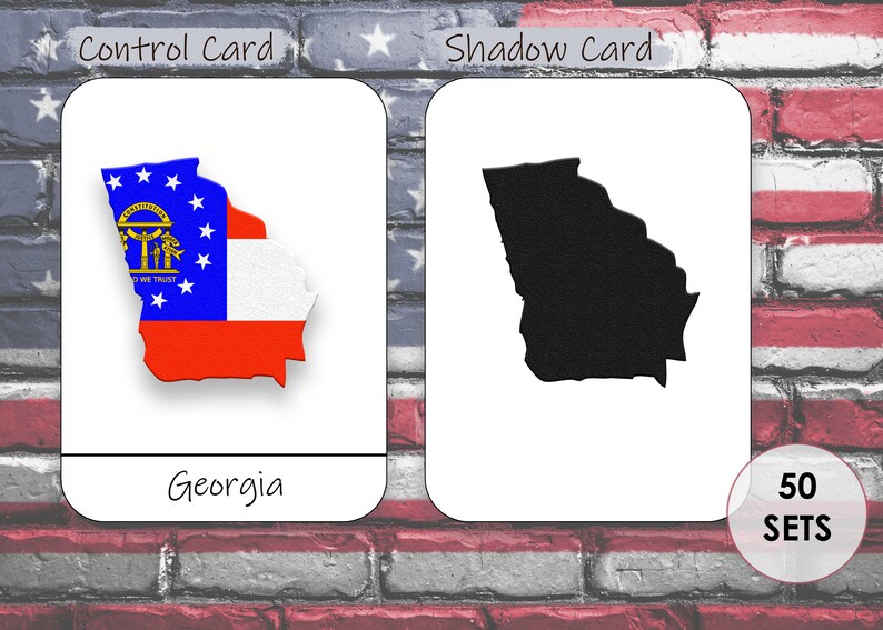 United States Map Shadow Matching Game, Preschool Curriculum - Etsy