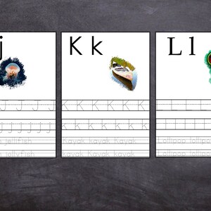 Watercolor Alphabet Flashcards Printable Handwriting Practice ...