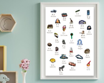 Watercolor Alphabet Poster - Etsy