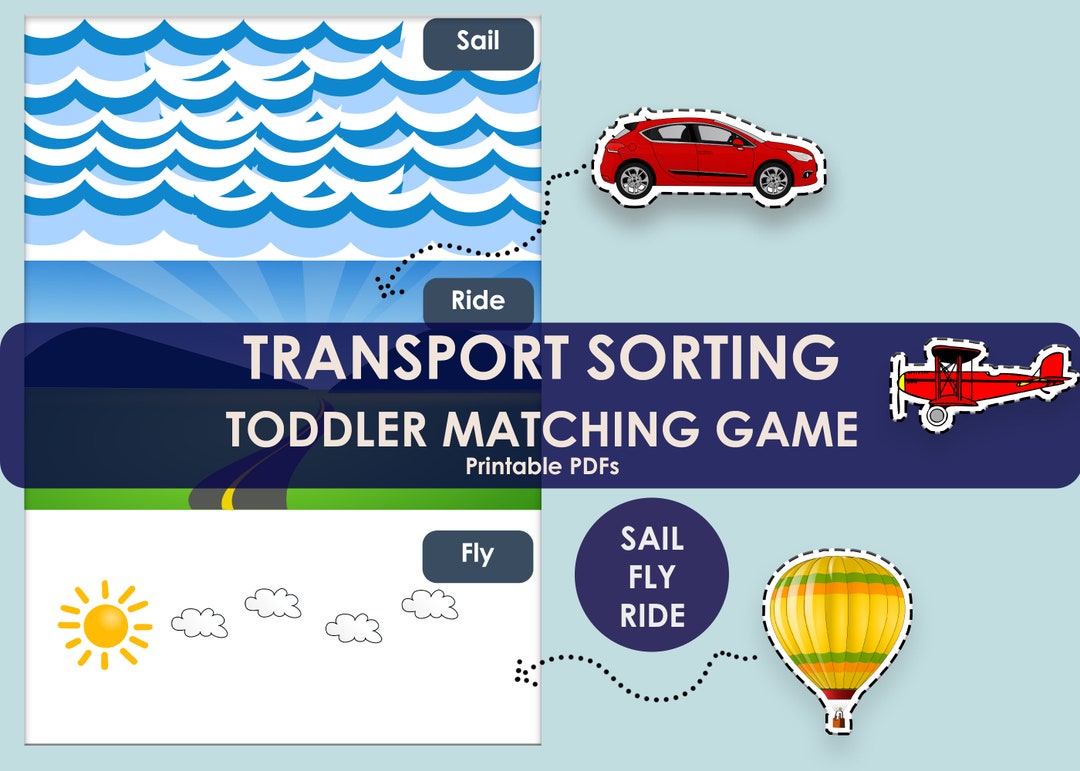 Montessori Materials TRANSPORT Match Game,, Preschool Printables - Etsy