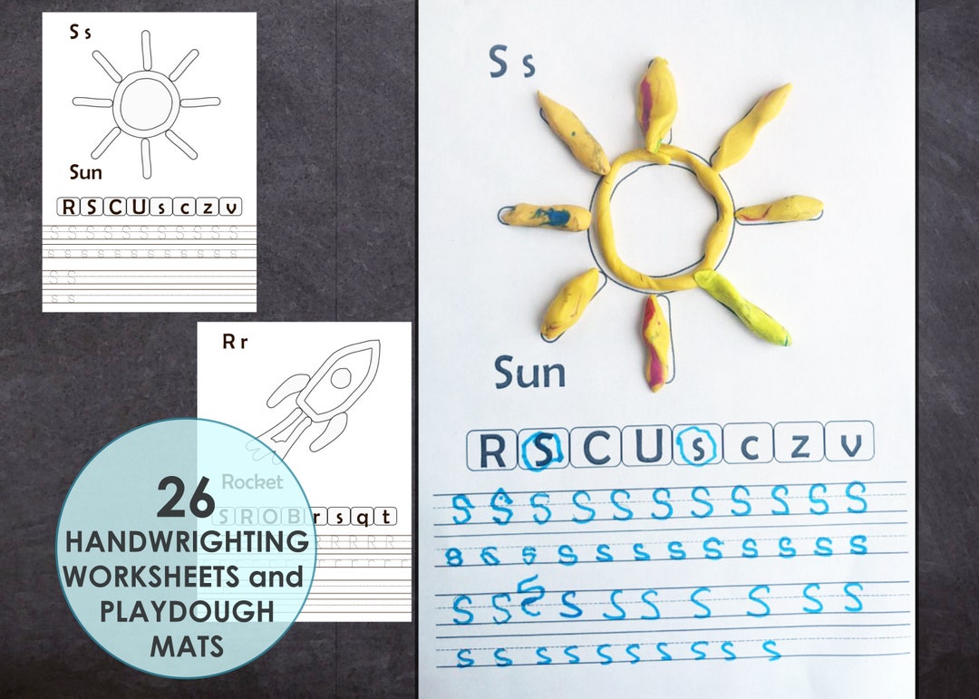 ABC Handwriting Practice Preschool Printables, 26 Playdough Mat ...