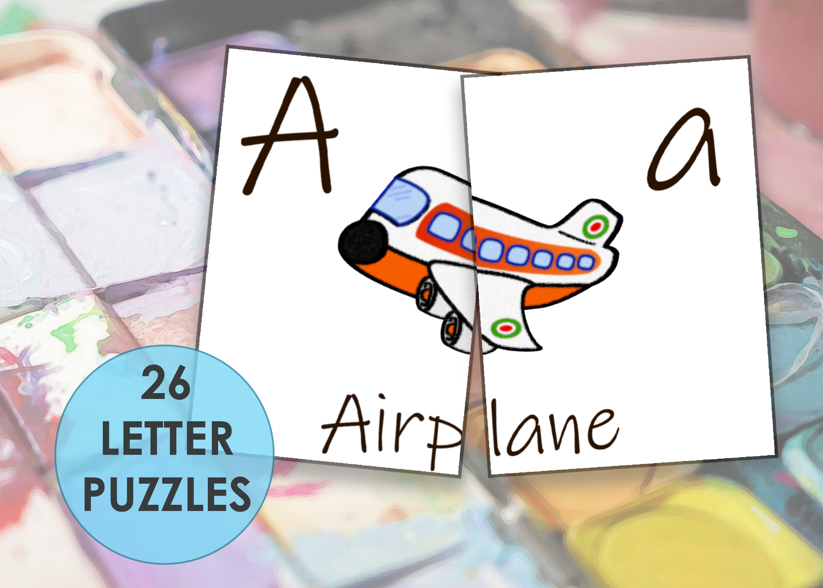 Alphabet Flashcards Printable Puzzles, A-z Flashcards, Preschool ...