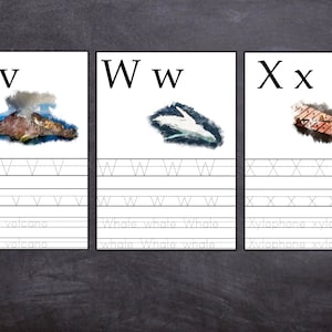 Watercolor Alphabet Flashcards Printable Handwriting Practice ...