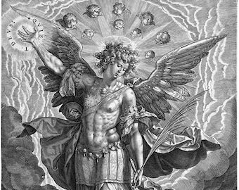 Saint Michael Archangelus Defeating Satan 1588 in a Niche Hubert ...