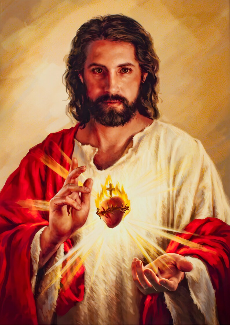 The Most Sacred Heart of Jesus V7 Poster Print Art Home Wall Decor ...