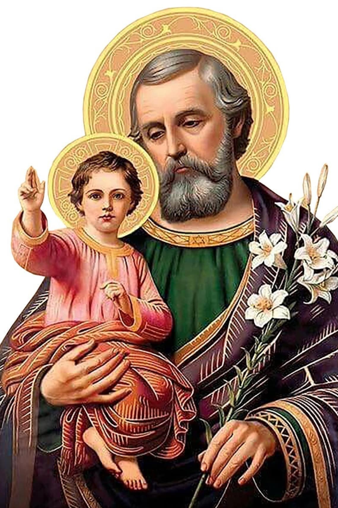 Saint Joseph V10 Poster Print Art Home Wall Decor Catholique Peinture ...