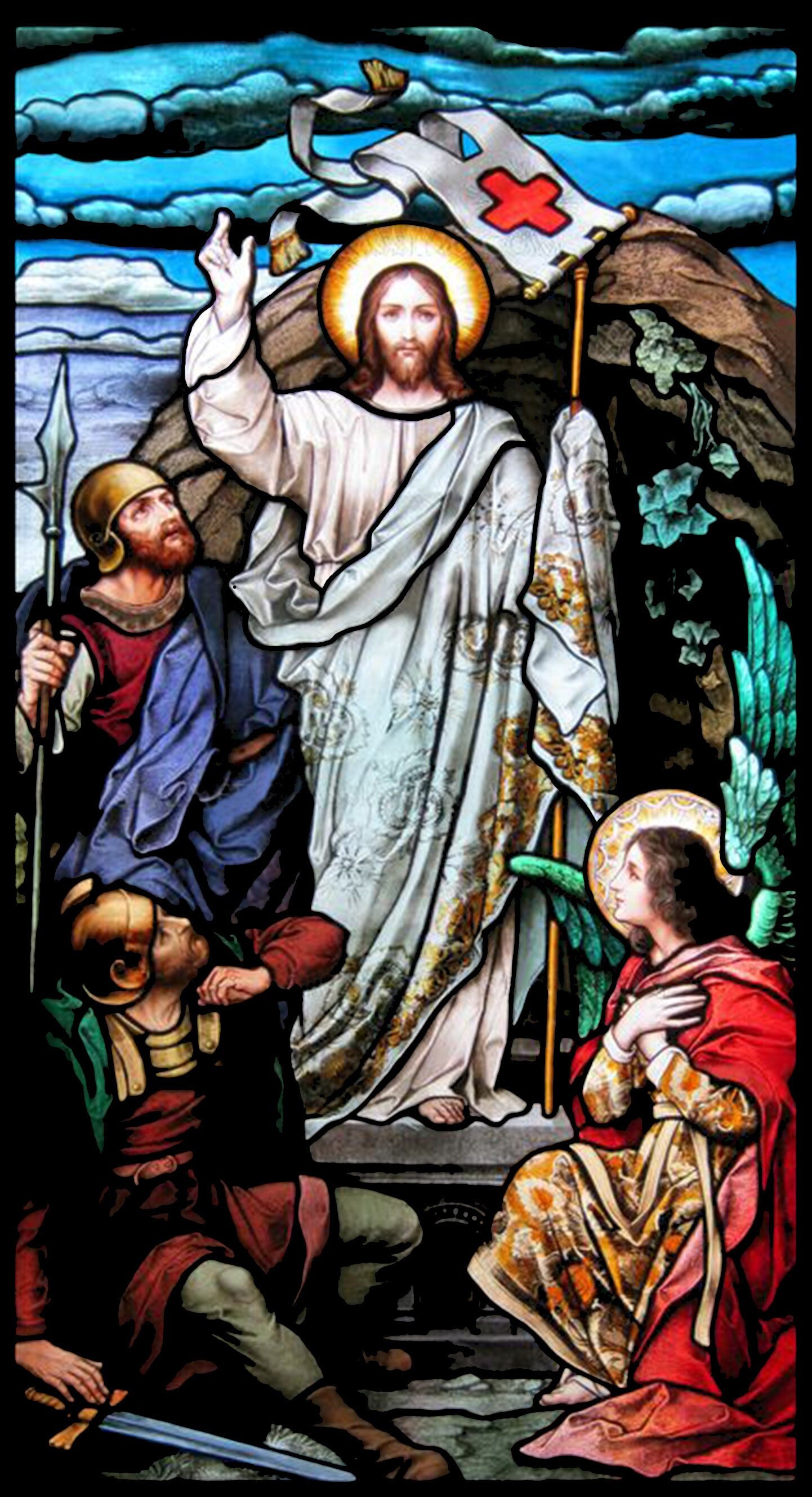 Stained Glass Flag of Victory V1 Poster Print Art Home Wall Decor ...