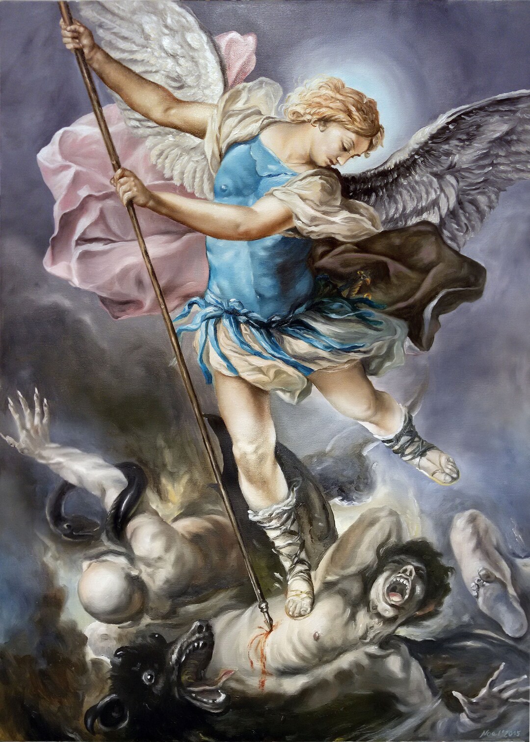 Saint Michael the Archangel Destroy Devil V11 Poster Print Art Home ...