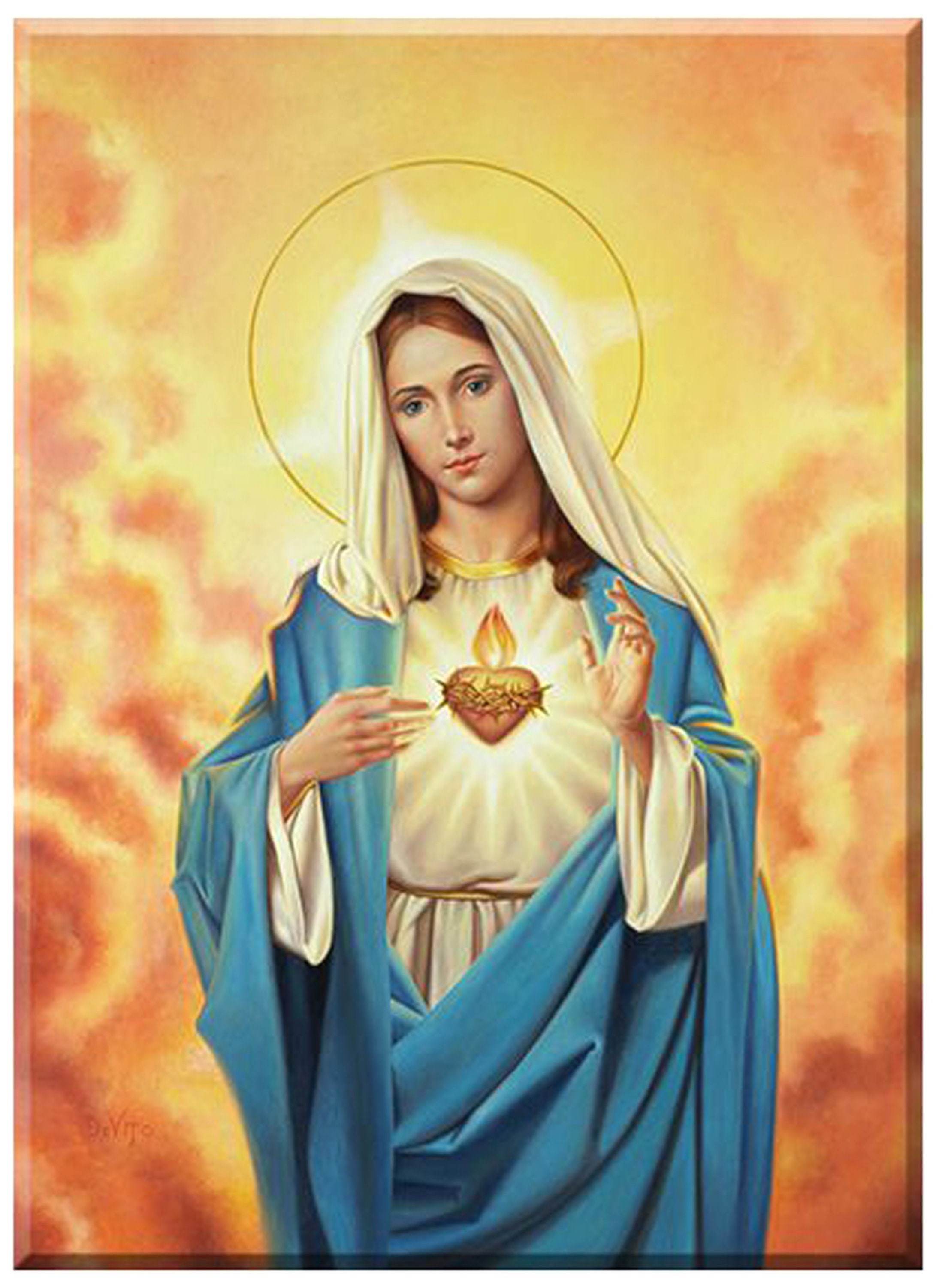 Sacred Heart of Holy Mary V3 Poster Print Art Home Wall Decor Catholic ...