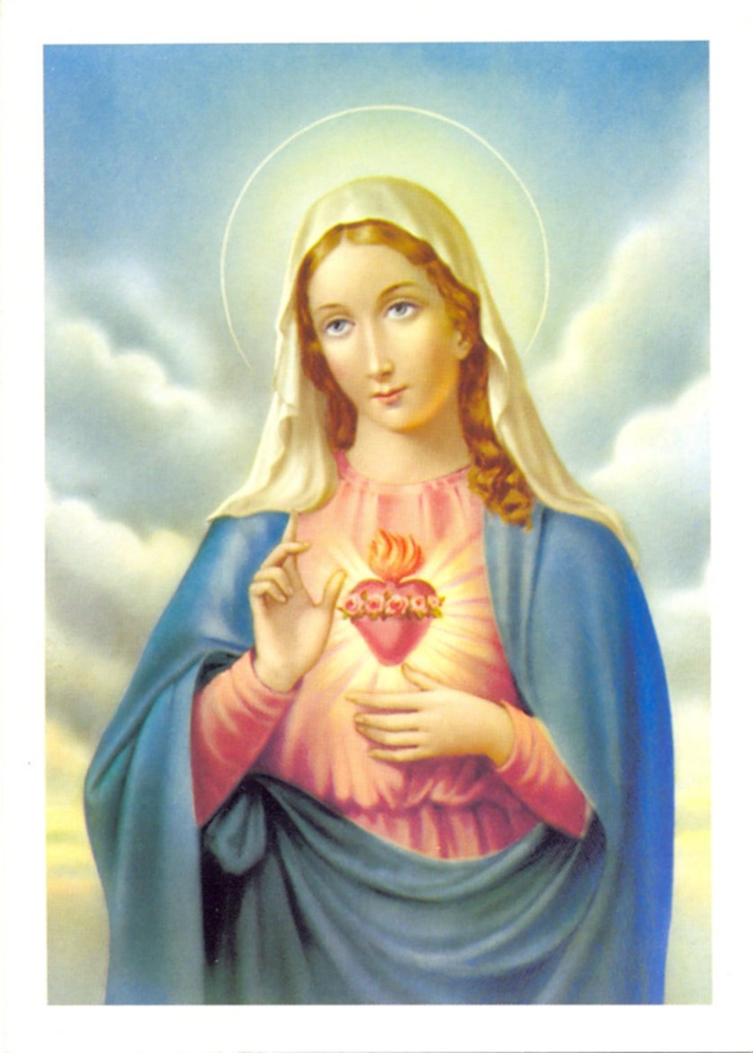 Sacred Heart of Holy Mary V2 Poster Print Art Home Wall Decor Catholic ...