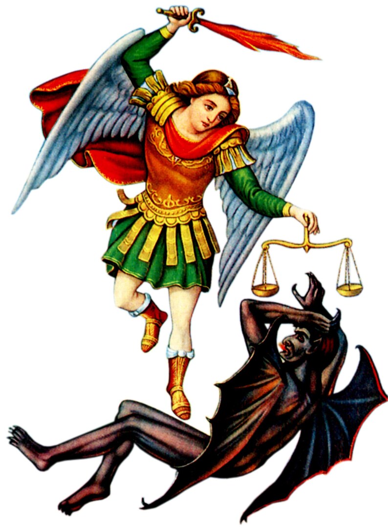 Saint Michael the Archangel Destroy Devil V1 Poster Print Art Home Wall ...