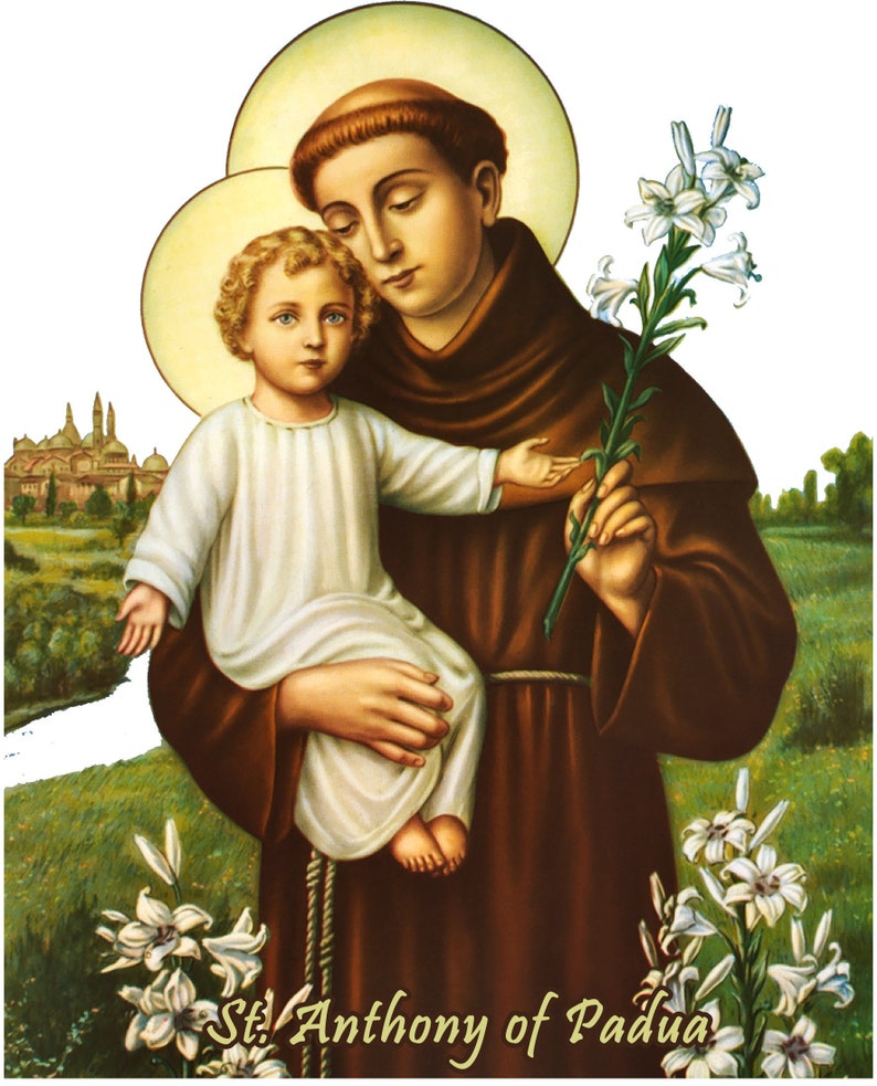 Saint Anthony of Padua V4 Poster Print Art Home Wall Decor Catholic ...