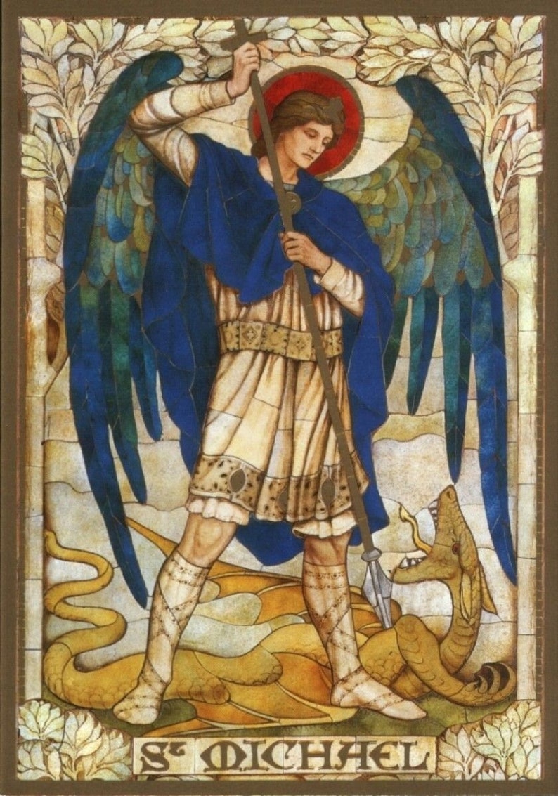 Saint Michael the Archangel Destroy Devil V27 Poster Print Art Home ...