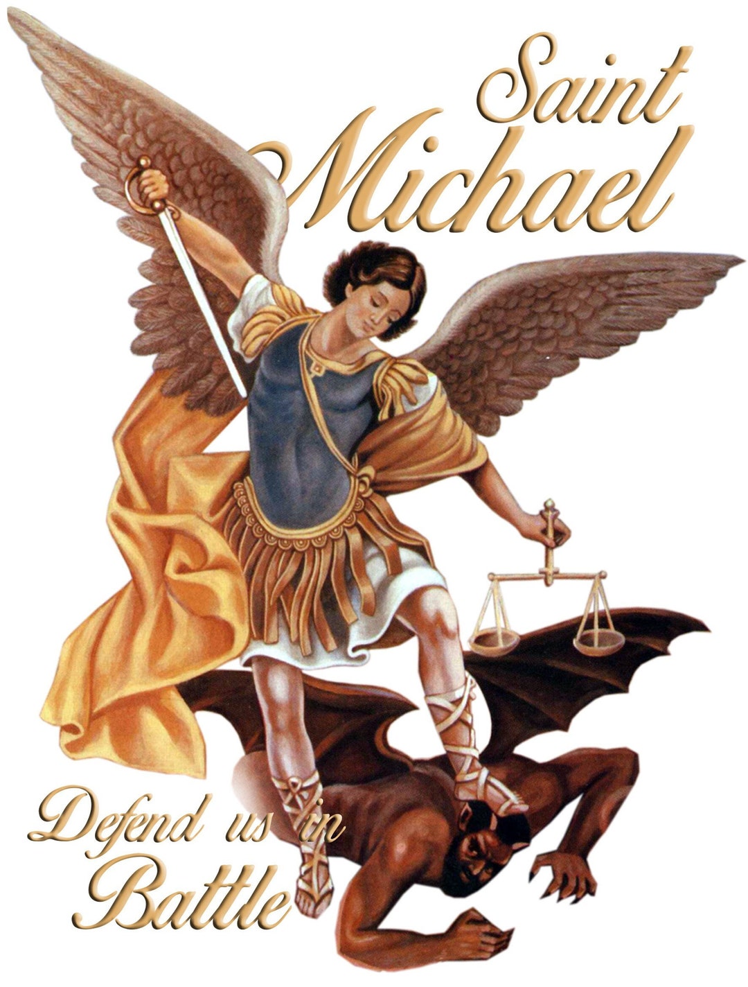 Saint Michael Defend Us in Battle Catholic Christian V1 Poster Print ...