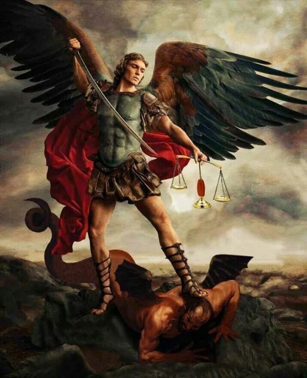 Saint Michael the Archangel Destroy Devil V9 Poster Print Art Home Wall ...