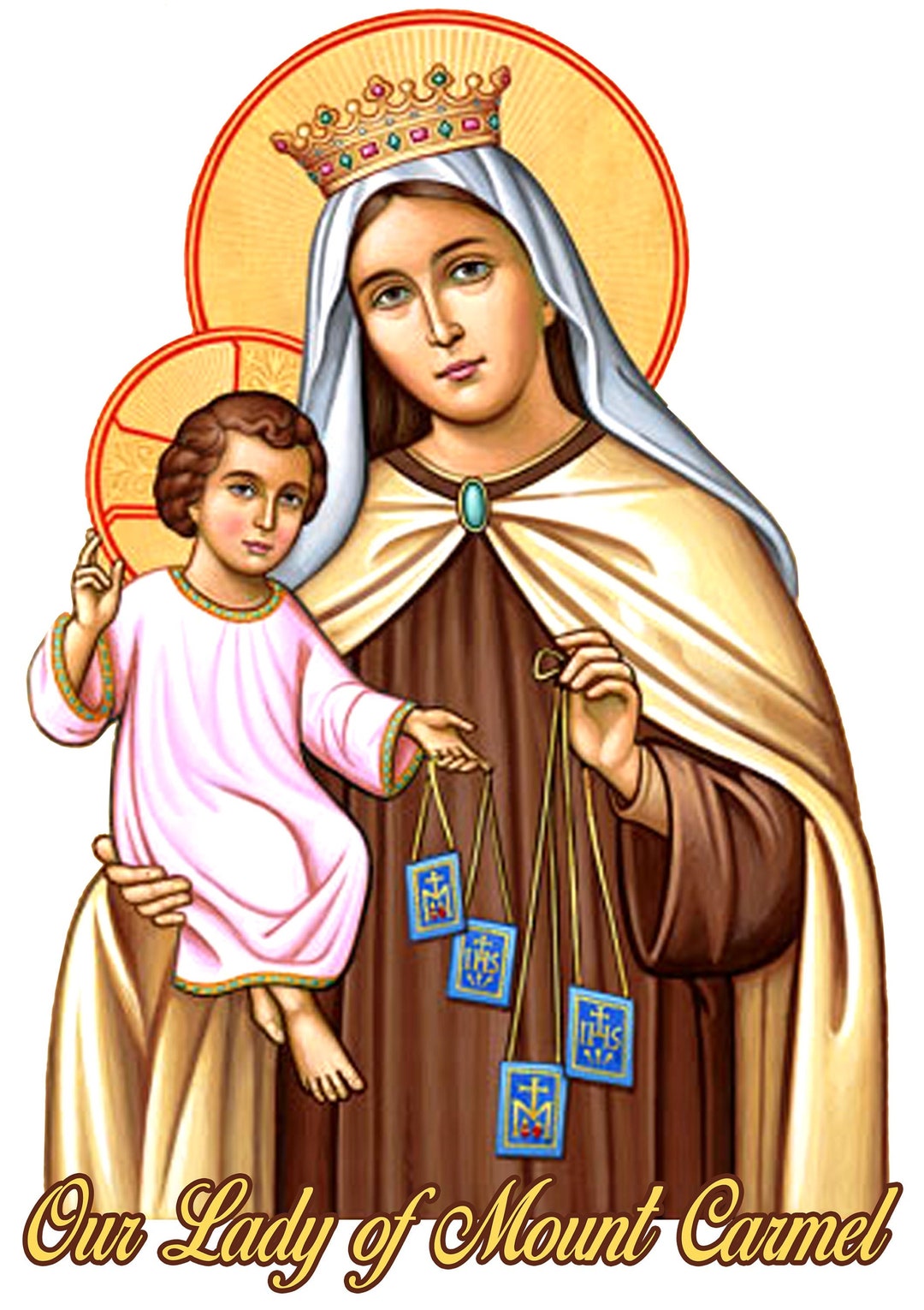 Our Lady of Mount Carmel V5 Poster Print Art Home Wall Decor Catholic Painting - Etsy