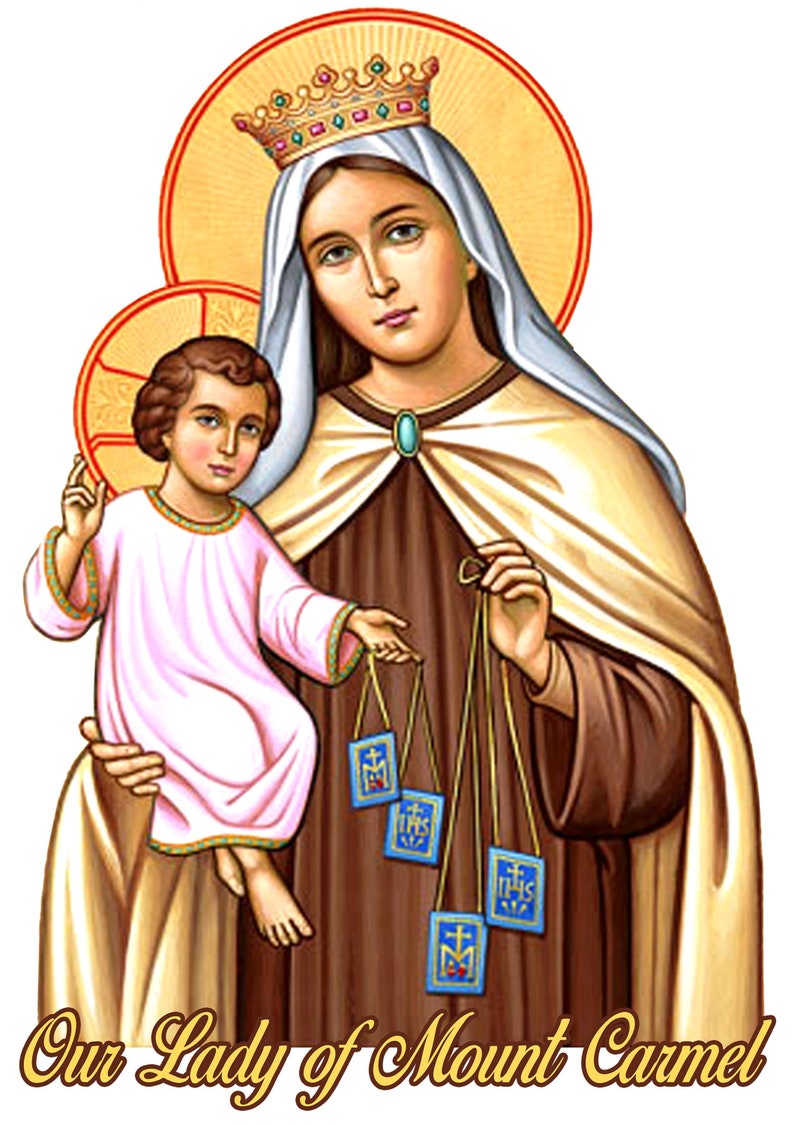 Our Lady of Mount Carmel V5 Poster Print Art Home Wall Decor Catholic ...