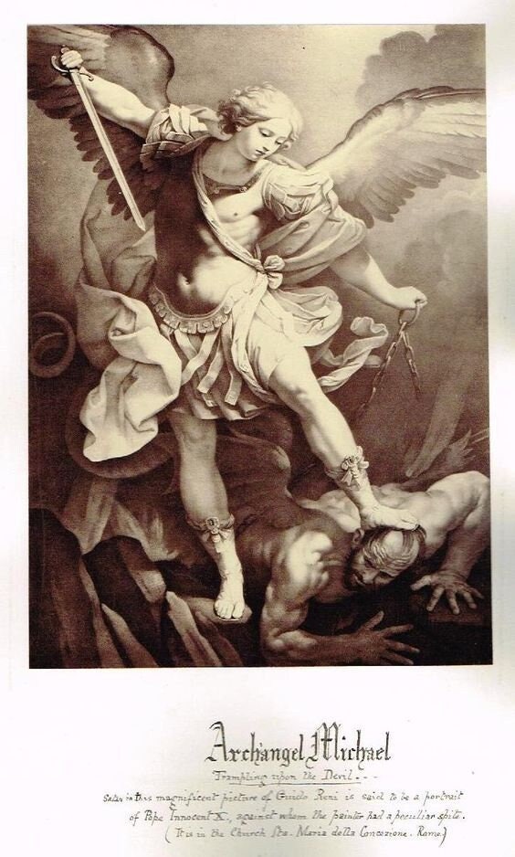 Saint Michael Archangelus Defeating Satan 1588 in a Niche Hubert ...