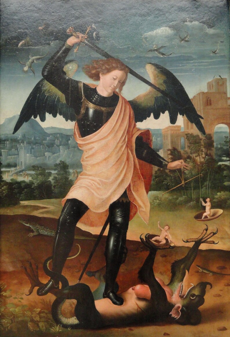 Saint Michael the Archangel Destroy Devil V20 Poster Print Art Home ...