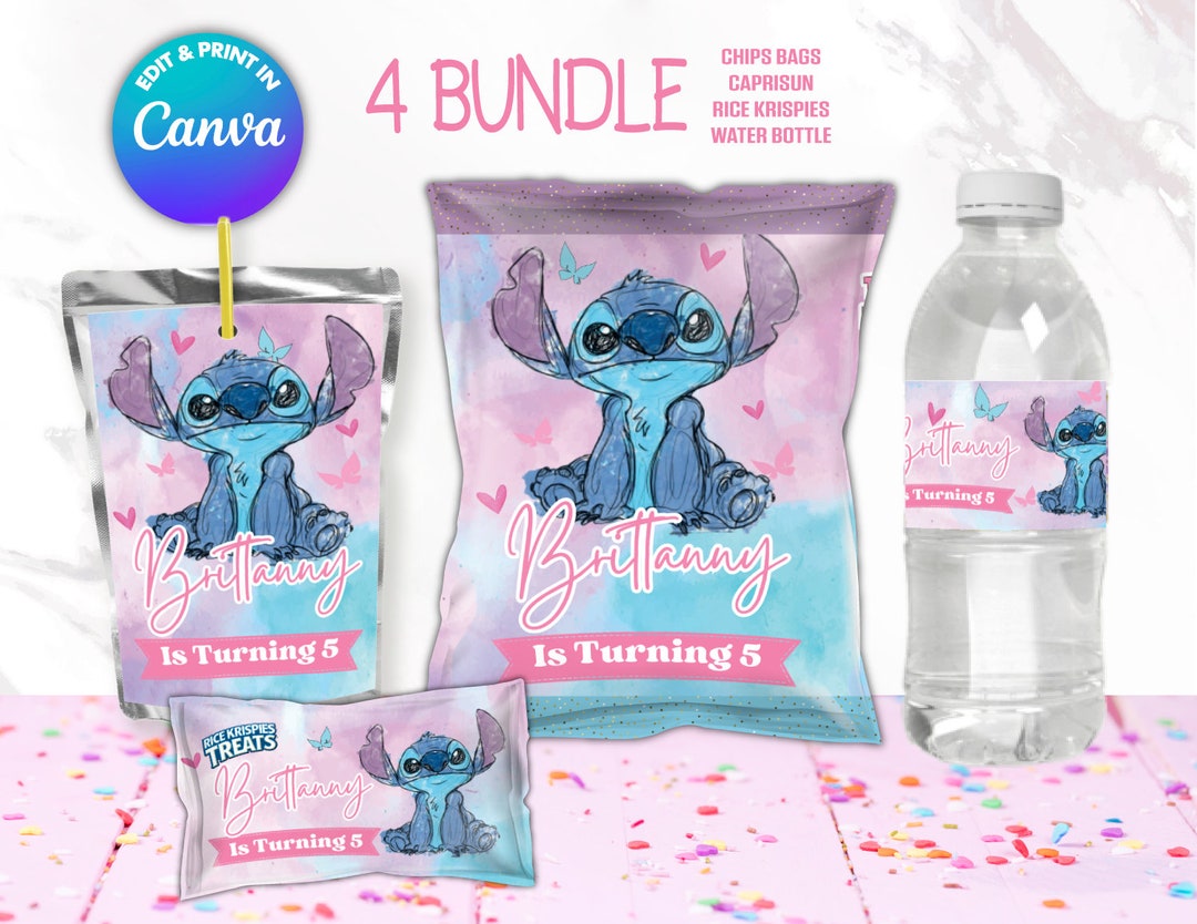 BUNDLE STITCH Chips Bag, Juice Labels, Water Bottle Labels, Snacks ...
