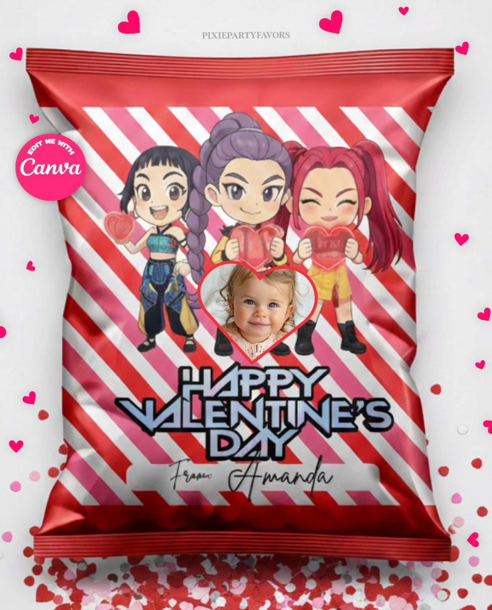 Valentine Chips bags KPOP Huntrix Valentine-Themed, School Valentines ...