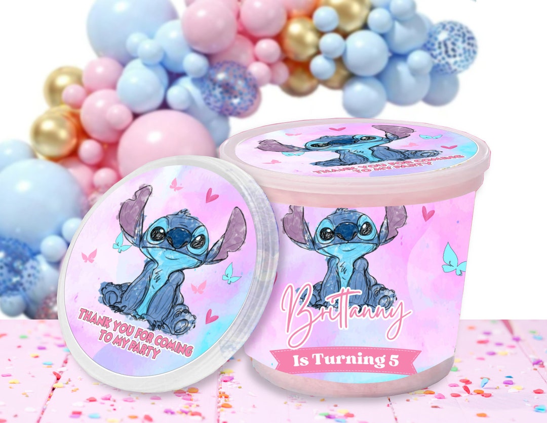 Stitch COTTON CANDY Template, Edit Yourself in CANVA. Party Kit. Online ...