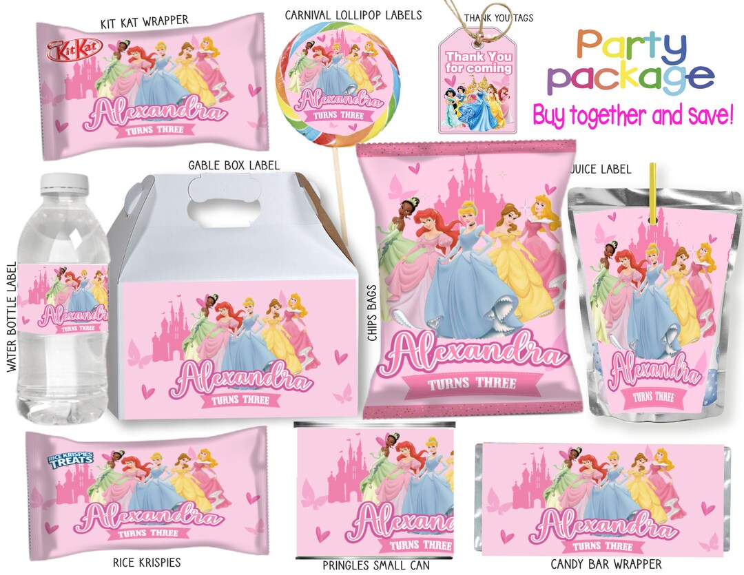 Princess Party Package, Princess Party Favors, Birthday Printables ...