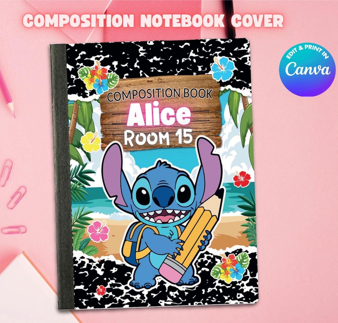 COMPOSITION Book Stitch Cover Template, Edit Yourself in CANVA. - Etsy