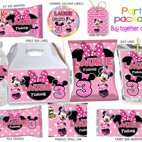 Magenta Birthday Pack Chip Bag fruit Snacks-favor Bag - Etsy