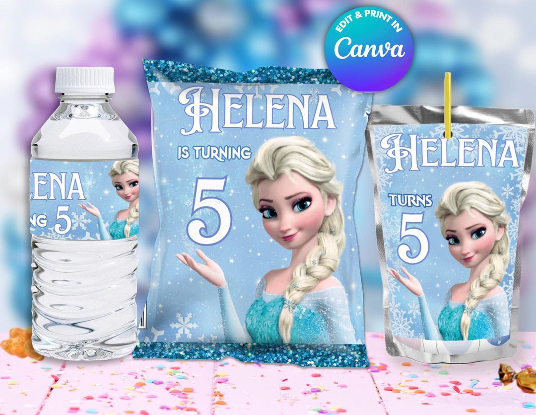 Frozen 3 Bundle Templates, Edit Yourself in CANVA. Party Kit. Online ...