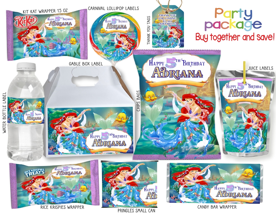 Little Mermaid Birthday Party Package, Birthday Printables, Mermaid ...