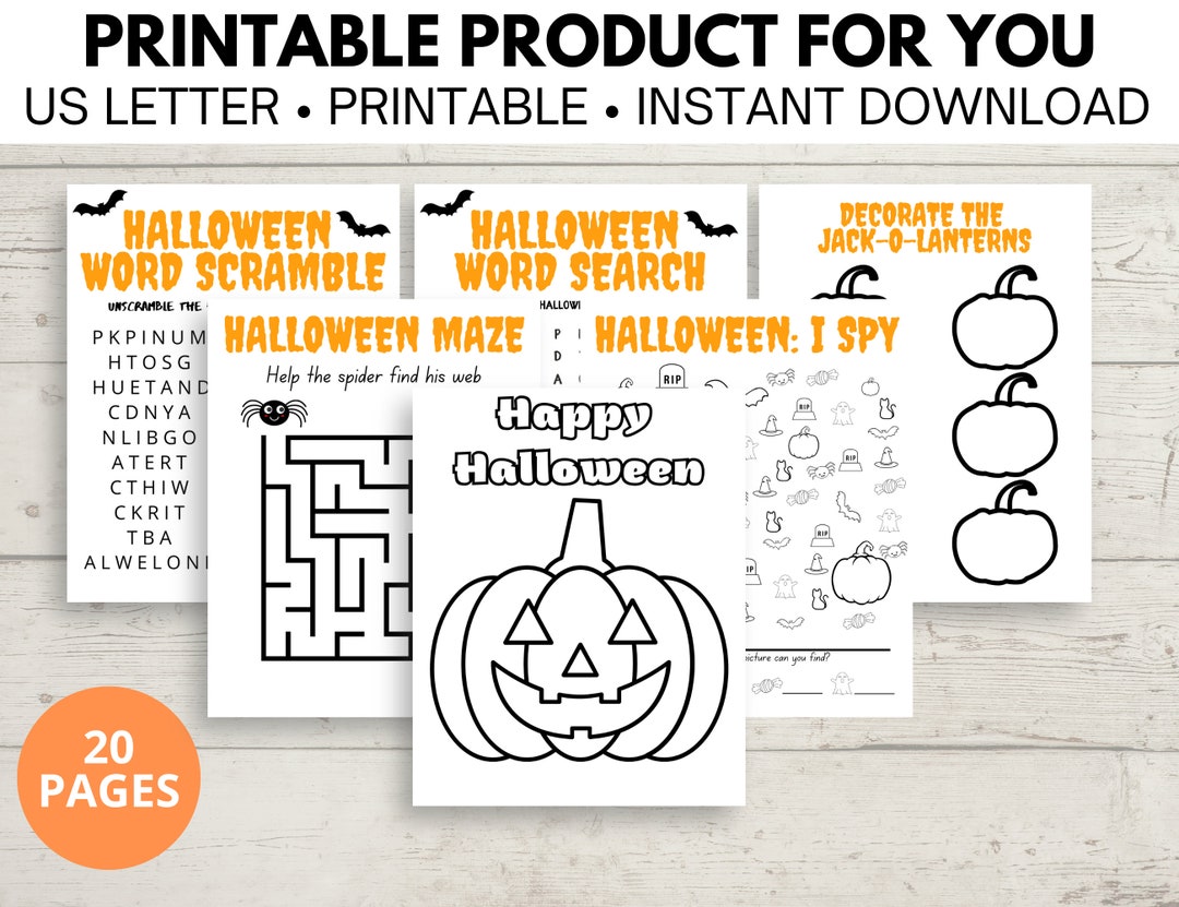 Halloween Activity Bundle, Kids Activity Kit, Acitvity Sheets ...