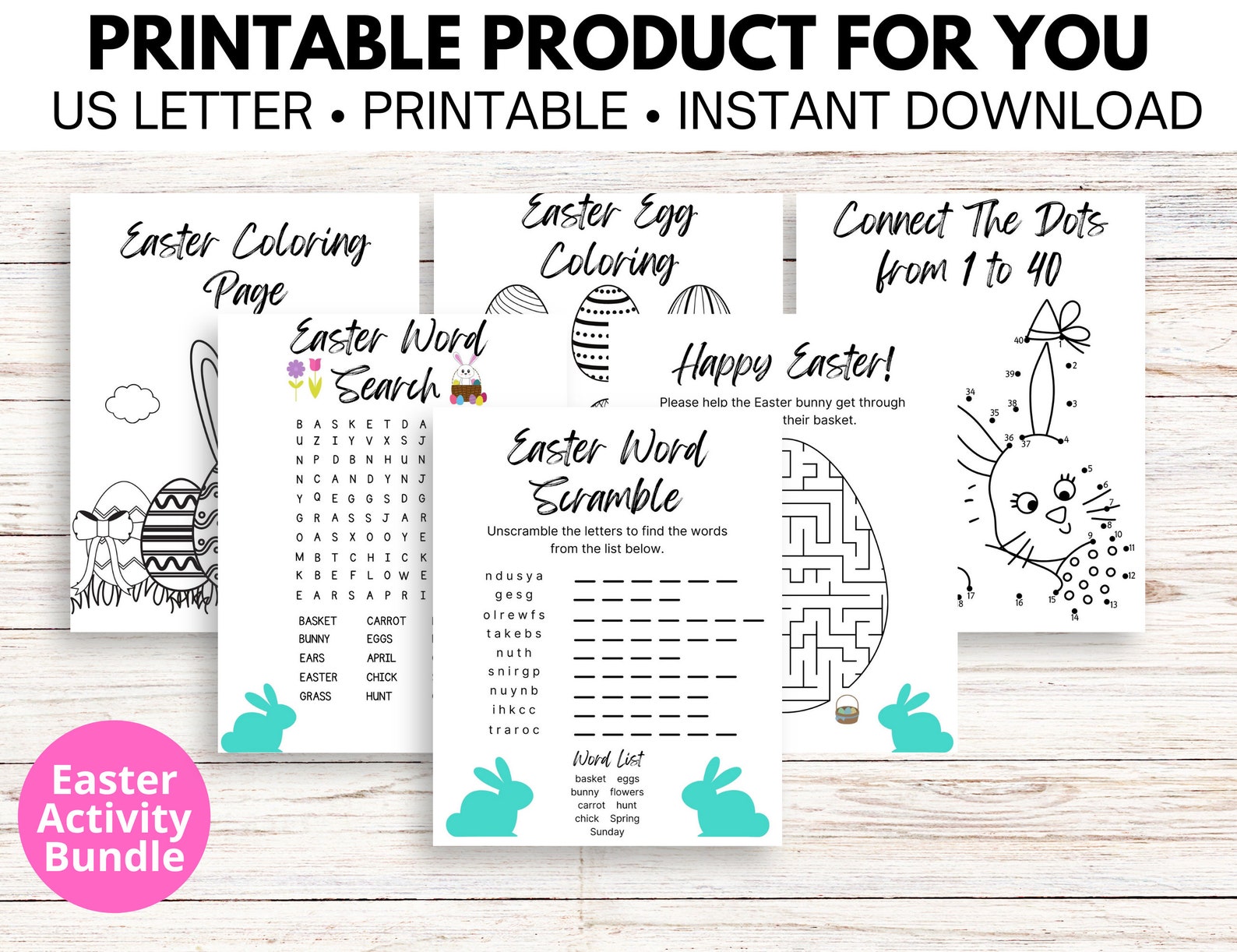 Easter Activity Bundle Printable - Etsy
