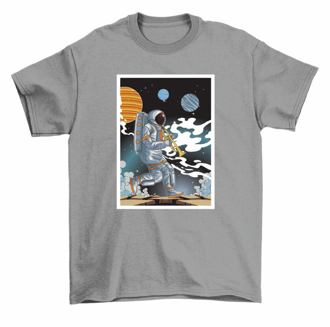 Astronaut Playing Trumpet Space Planets T-shirt Men Women - Etsy
