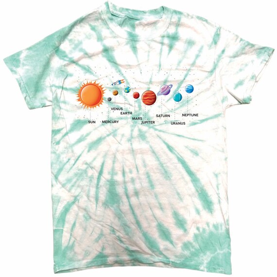 Space Planets Tie Dye Tee Solar System Cosmos Graphic Unisex | Etsy