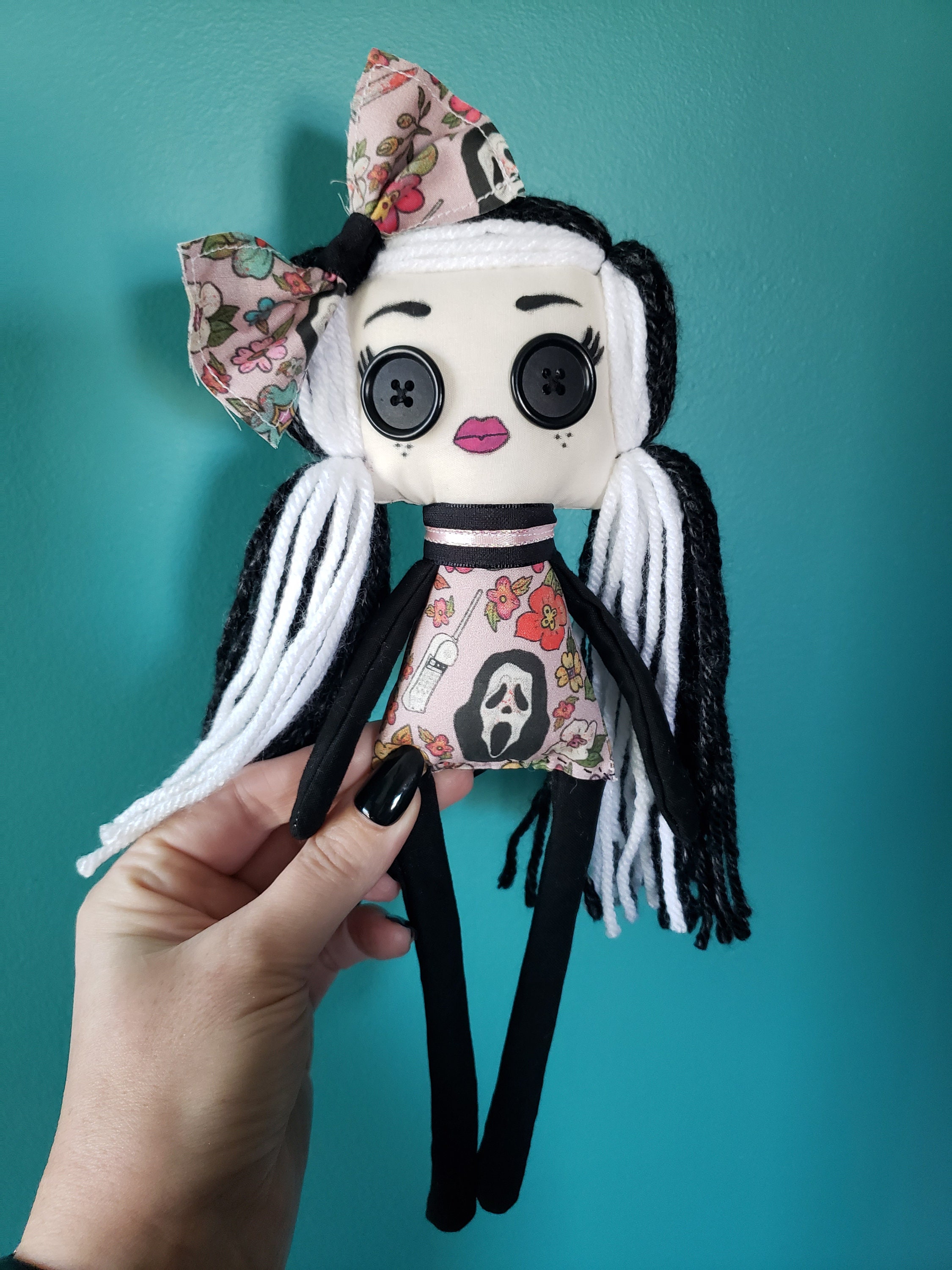 Horror Rag Doll, Ragdoll, Art Doll, Ooak Doll, Button Eyed Doll, Cloth ...